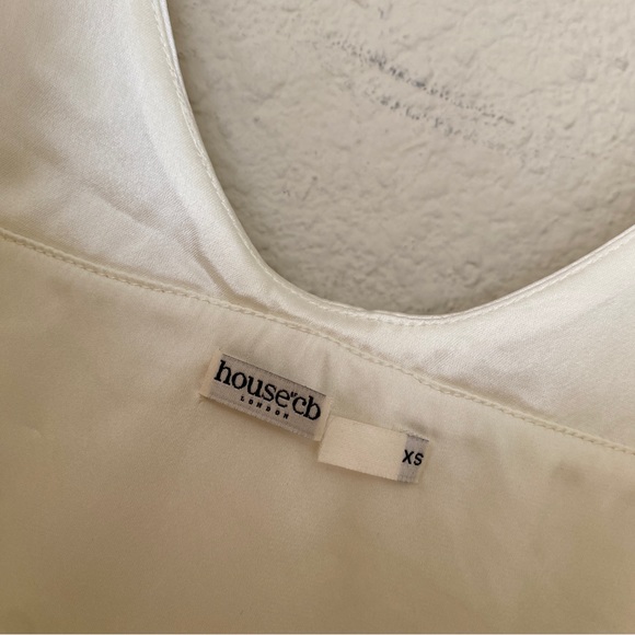 House of CB | Dresses | House Of Cb Shiema Ivory Floaty Mini Dress Nwot ...